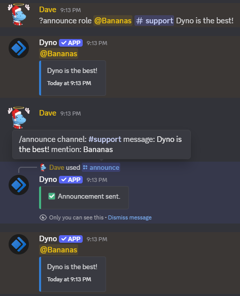 ?announce - Manager Command | Dyno